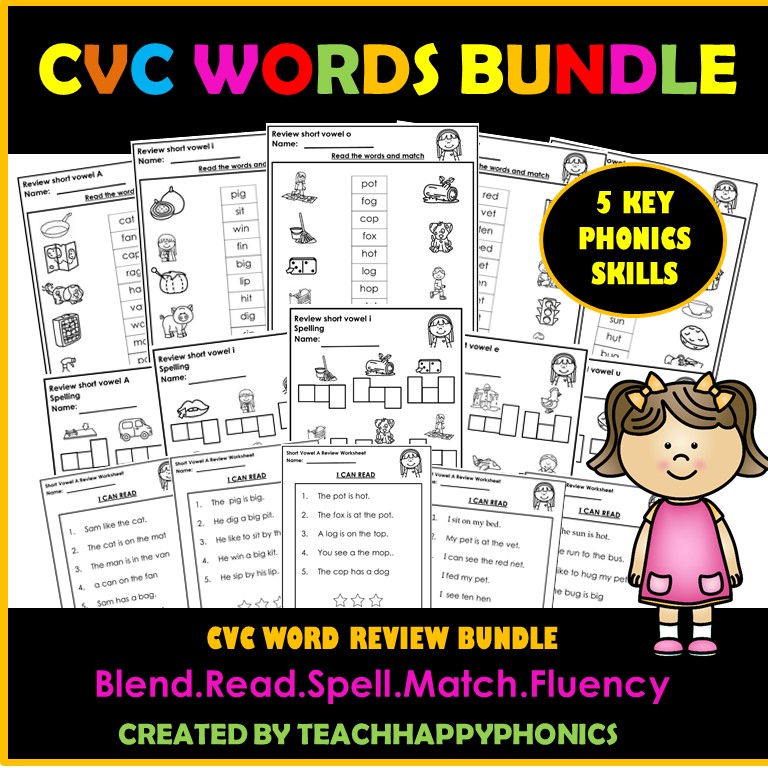 CVC Words Review Bundle – Teach Happy Kids